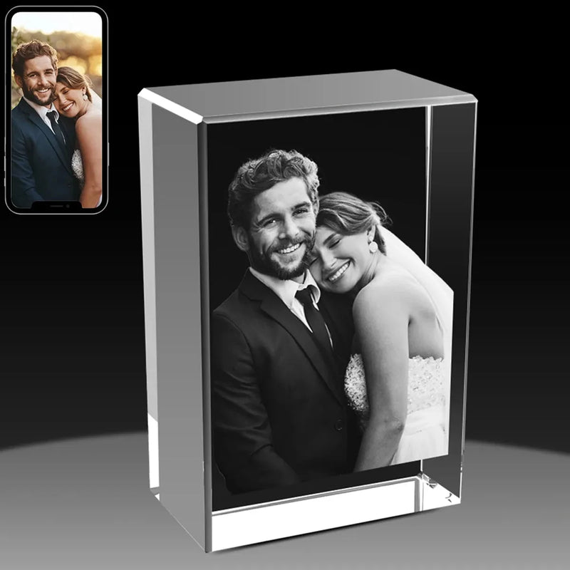 3D Crystal Photo Frame – Elegant Tribute Custom Gift