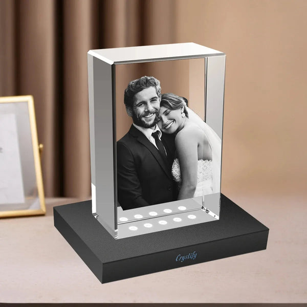 3D Crystal Photo Frame – Elegant Tribute Custom Gift