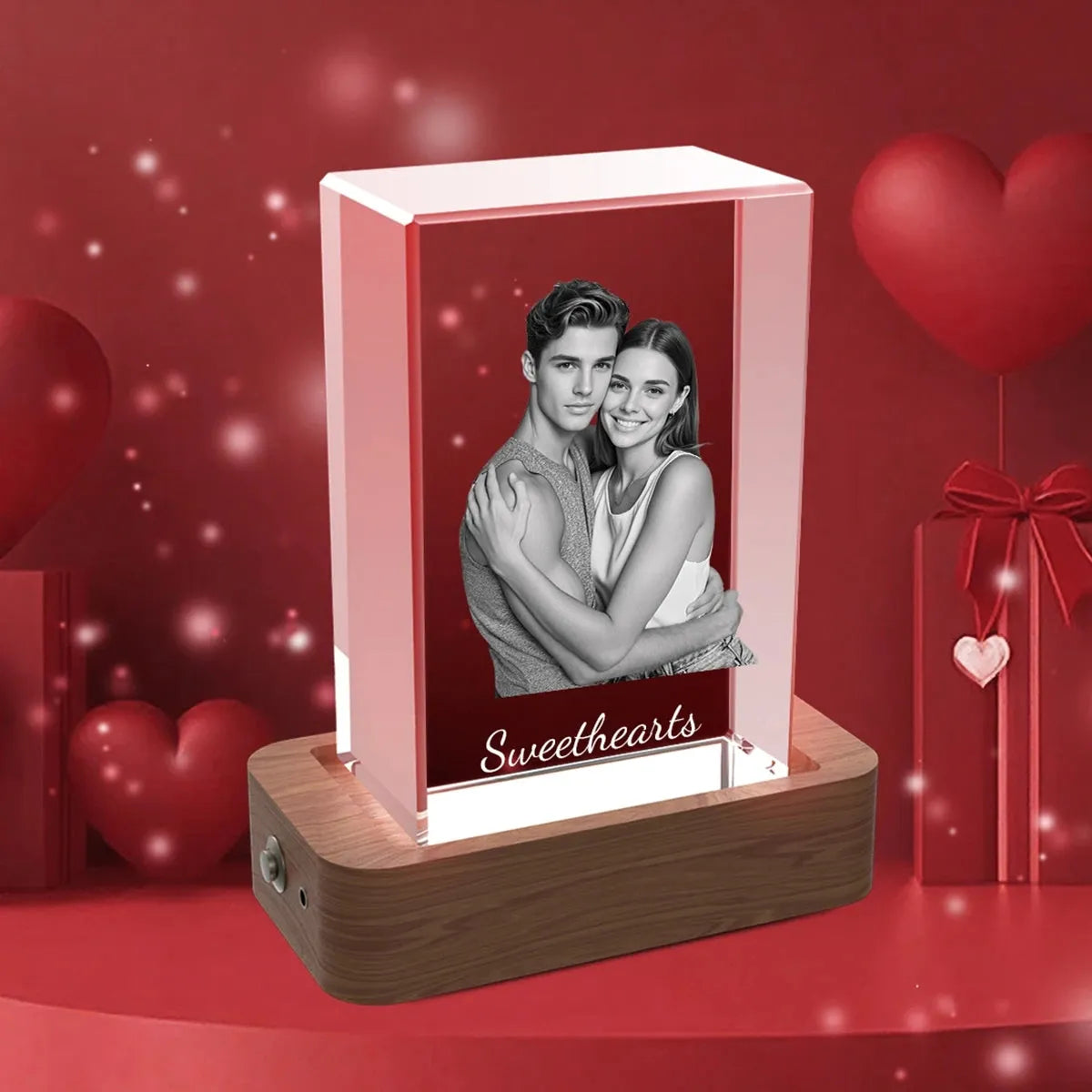 3D Crystal Photo Frame – Elegant Tribute Custom Gift
