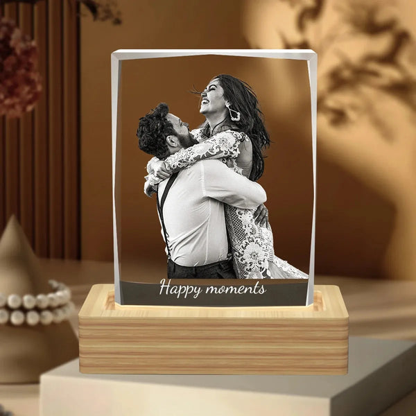 Medium 3D Crystal Photo Frame with Diamond Cut Edge in Australia